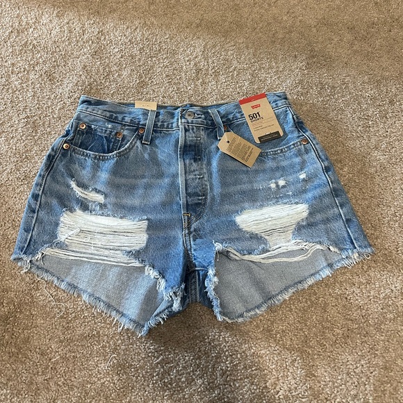 Levi's | Shorts | New Womens Levis 5 Original Denim Shorts Quiet Riot ...